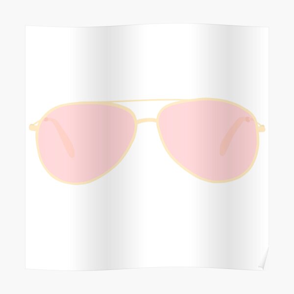 "Aesthetic Pink Aviator Sunglasses" Poster by CaitlinCerys | Redbubble