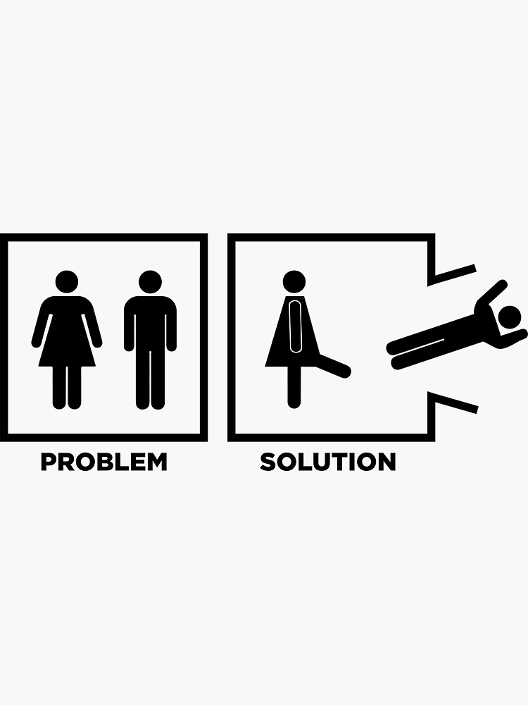 "PROBLEM - SOLUTION" Sticker for Sale by annekarolle | Redbubble