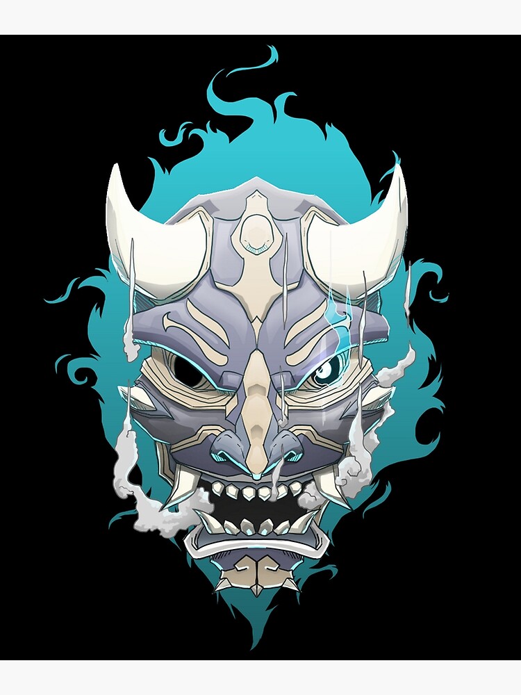 "Blue demon mask" Poster by zenpxl | Redbubble