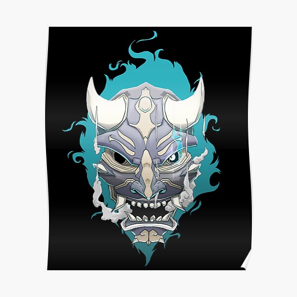 "Blue demon mask" Poster by zenpxl | Redbubble