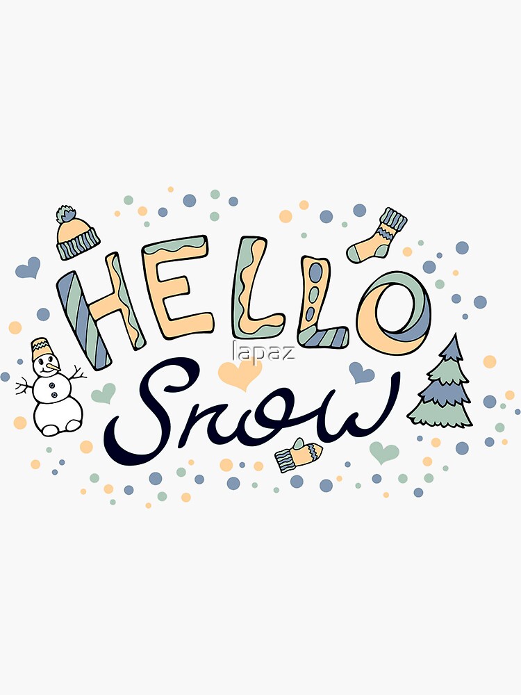 "Hello Snow Vector Print Collection" Sticker for Sale by lapaz | Redbubble