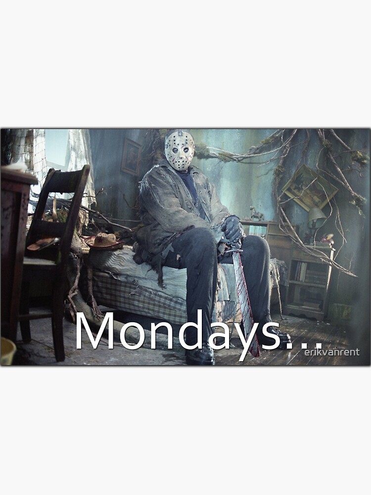 "Jason hates mondays... Friday The 13th" Sticker for Sale by ...