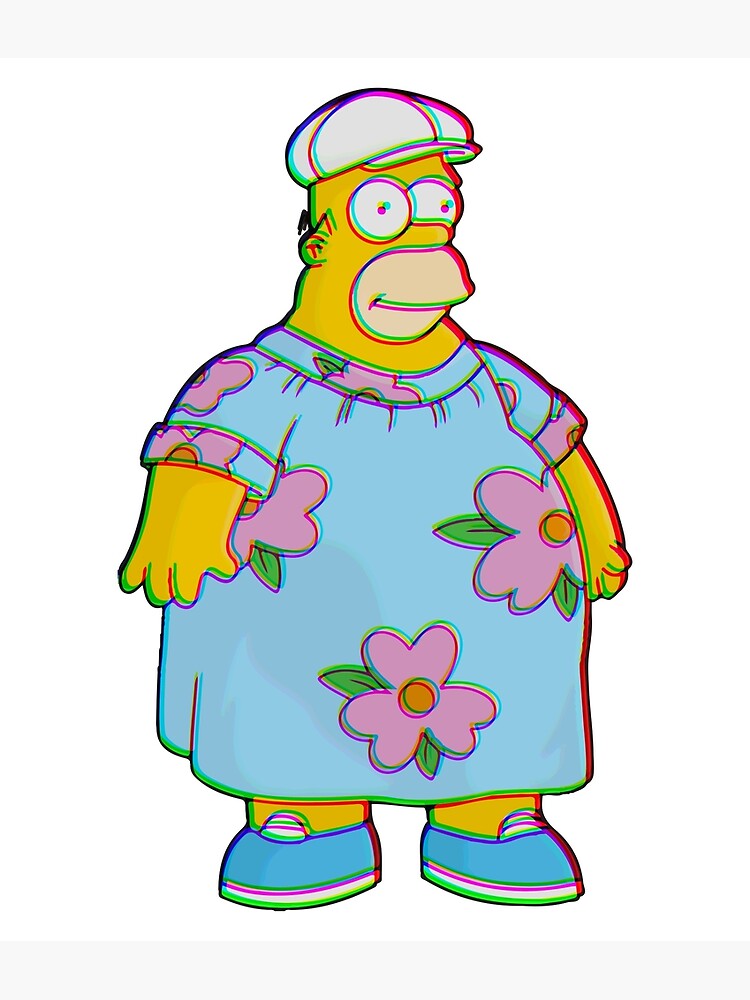 Póster «Homero con un vestido de flores» de dayFney | Redbubble