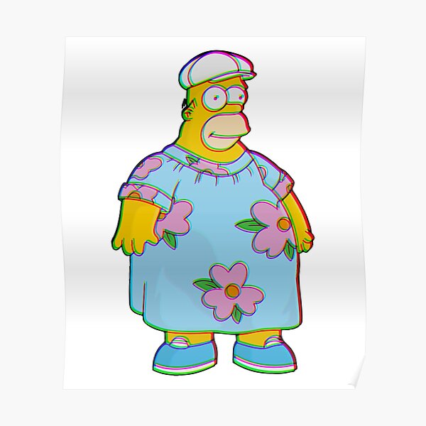 Póster «Homero con un vestido de flores» de dayFney | Redbubble