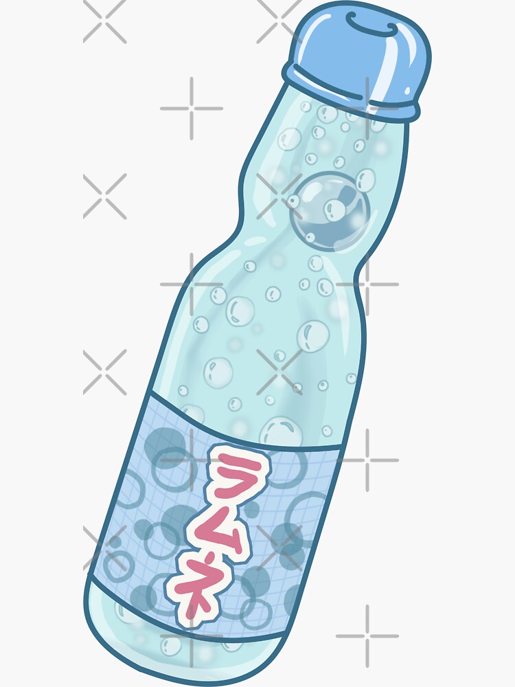 "Fizzy Ramune Soda Bottle" Sticker by AnnaYenardi | Redbubble