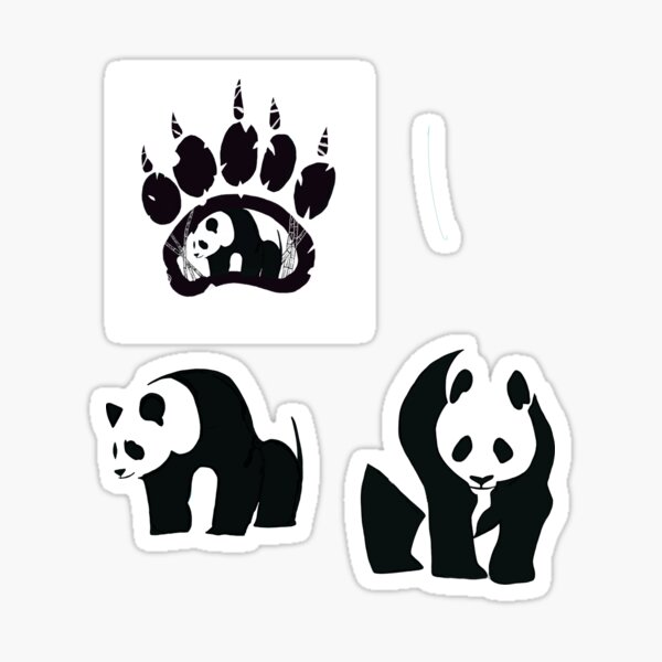 "Panda sticker pack" Sticker for Sale by beachcamper | Redbubble