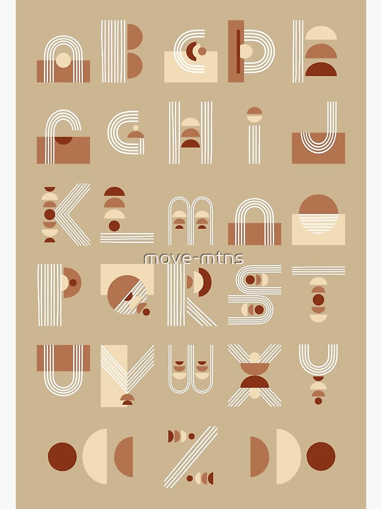 "Abstract Alphabet Beige" Poster for Sale by move-mtns | Redbubble