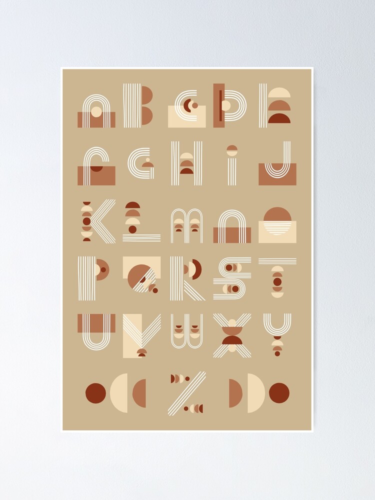 "Abstract Alphabet Beige" Poster for Sale by move-mtns | Redbubble