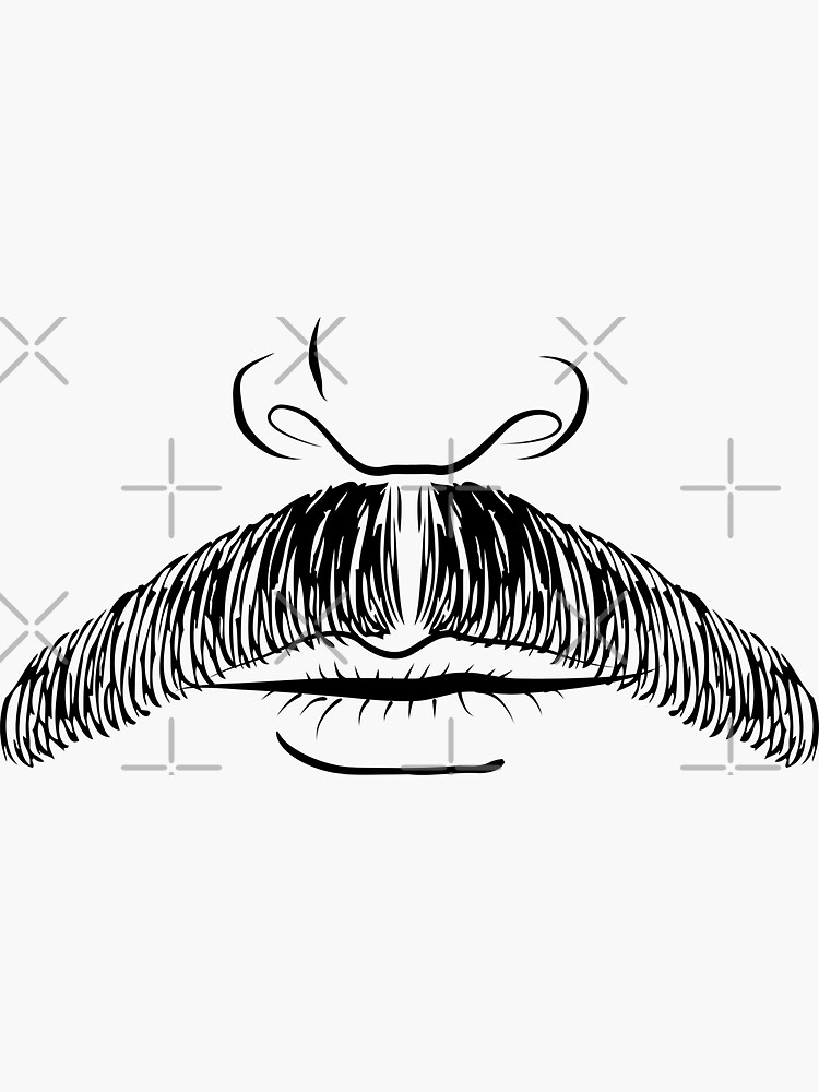 "Creepy Mustache" Sticker for Sale by epitomegirl | Redbubble