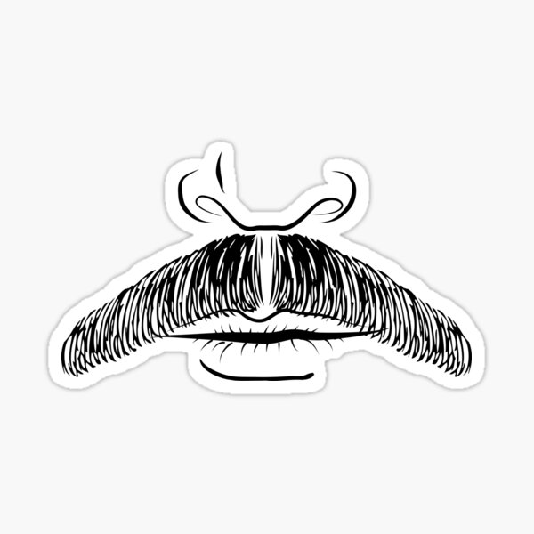 "Creepy Mustache" Sticker for Sale by epitomegirl | Redbubble