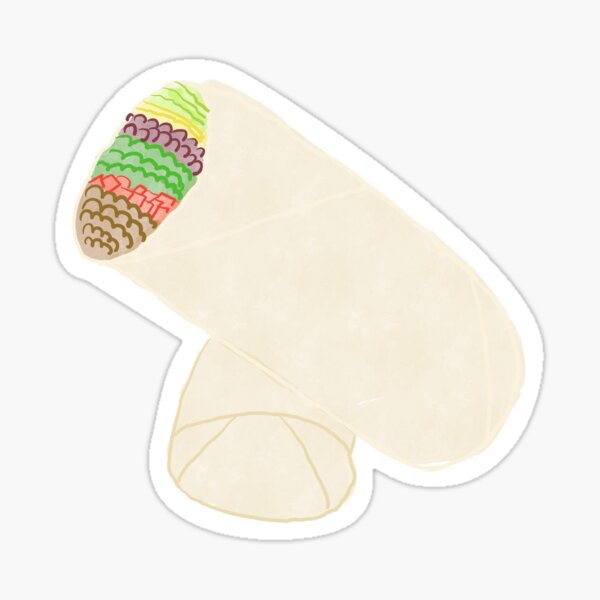"Burrito Sticker" Sticker for Sale by bubsyart | Redbubble