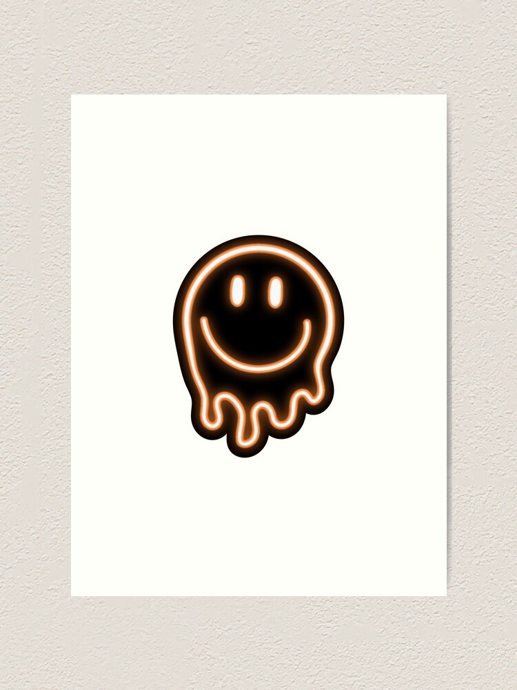 "neon sign dripping smiley face" Art Print for Sale by keeganemma ...