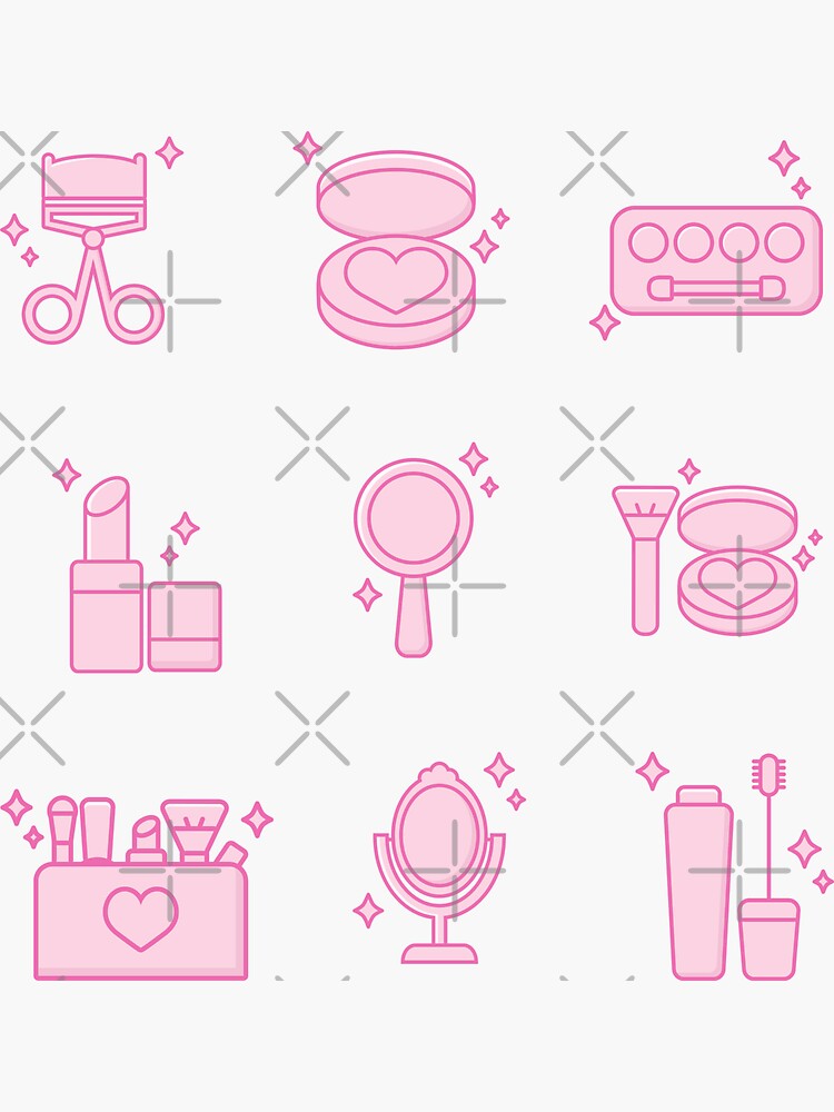 "Pink Retro makeup " Sticker by ZAstore | Redbubble