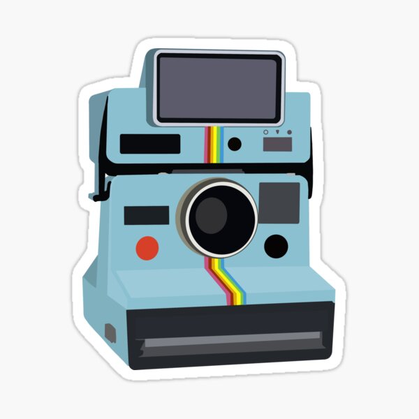 "Blue Polaroid Camera" Sticker for Sale by Courage-turtle | Redbubble