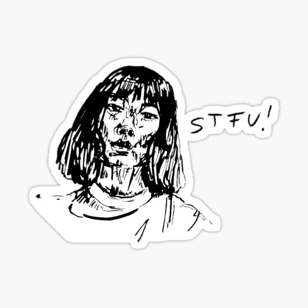 "Rina Sawayama STFU!" Sticker for Sale by wolfawakens | Redbubble