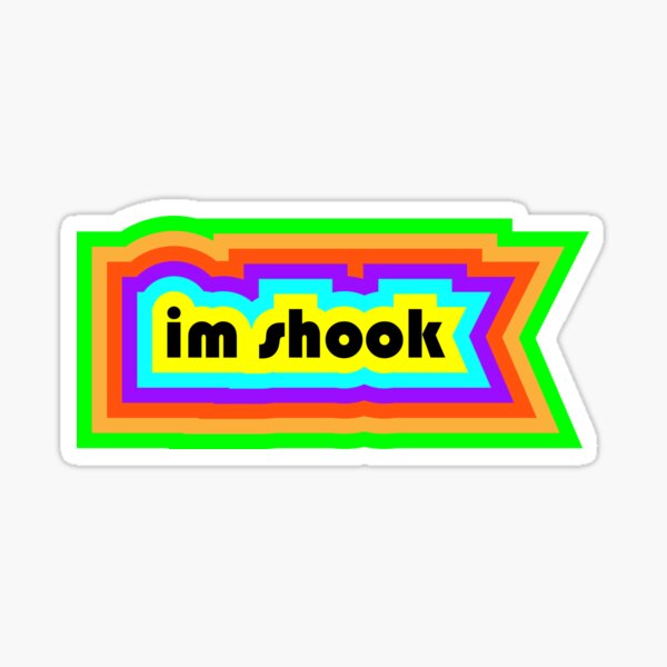 "im shook 70s vintage retro look" Sticker by cnon626 | Redbubble