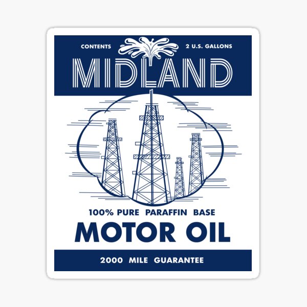 "Midland Motor Oil" Sticker by Bloxworth | Redbubble