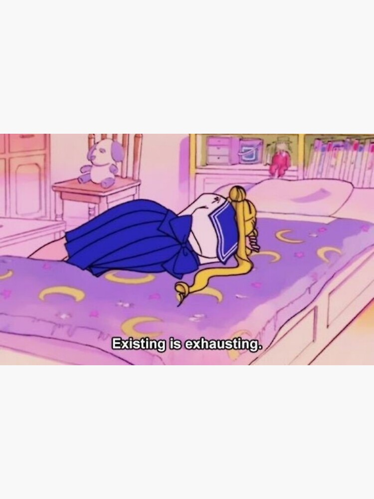 "Exhisting is exhausting" Sticker for Sale by Leileila | Redbubble