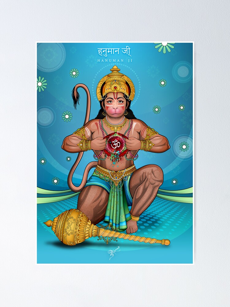 "HANUMAN JI" Poster for Sale by Vik Kainth | Redbubble