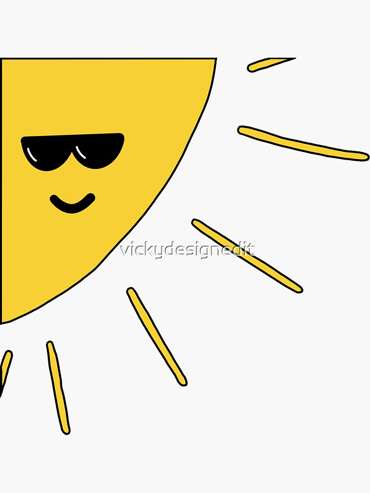 "classic corner sun" Sticker for Sale by vickydesignedit | Redbubble
