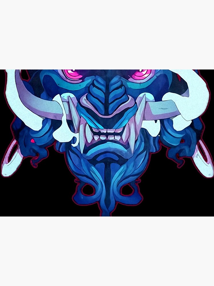 "Smoldering Blue Demon Demon Mask" Mask for Sale by Foxicopter | Redbubble