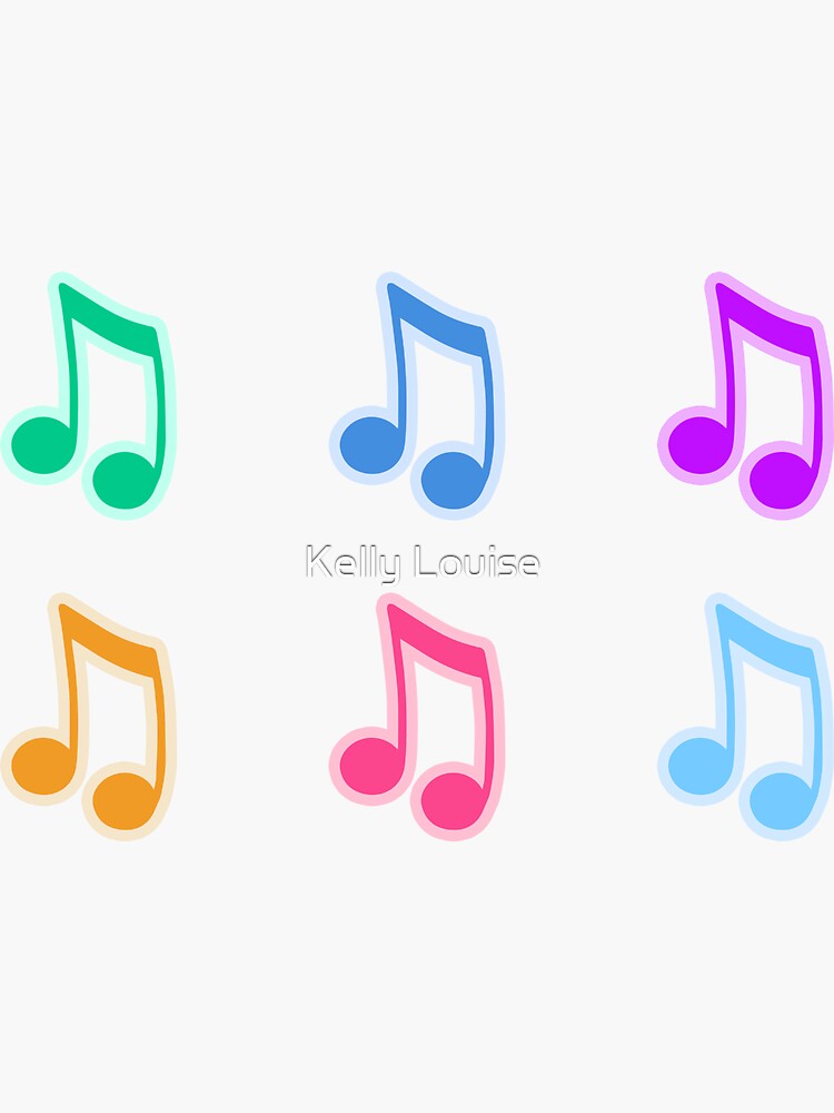 "Colorful Music Notes" Sticker by kellylouisev | Redbubble