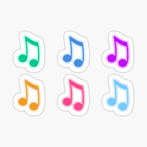 "Colorful Music Notes" Sticker by kellylouisev | Redbubble