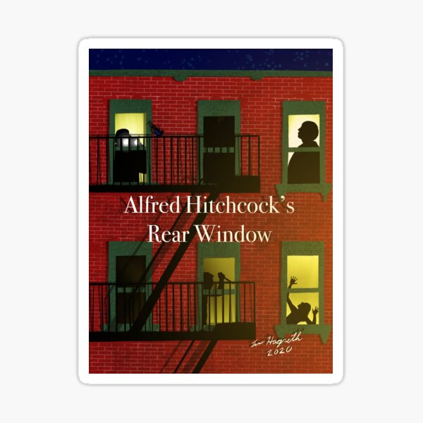"Alfred Hitchcock‘s rear window poster art" Sticker for Sale by ...