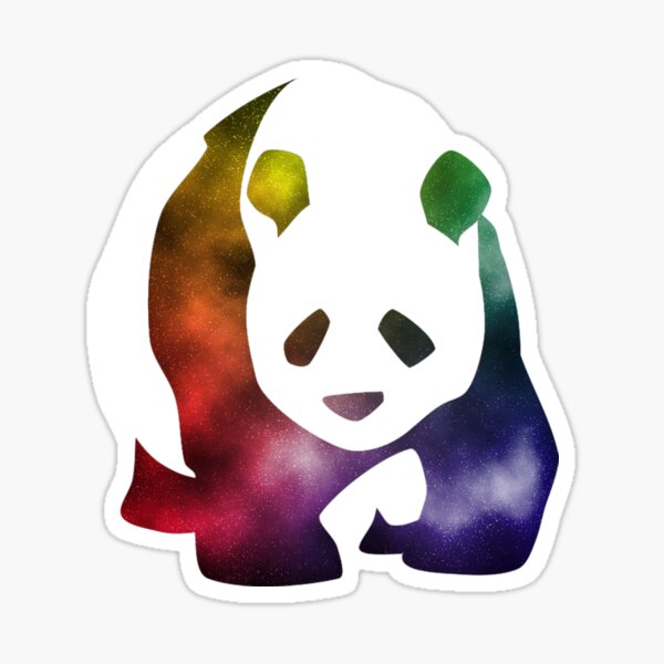 "Rainbow Nebula Panda" Sticker by spaceacedesigns | Redbubble