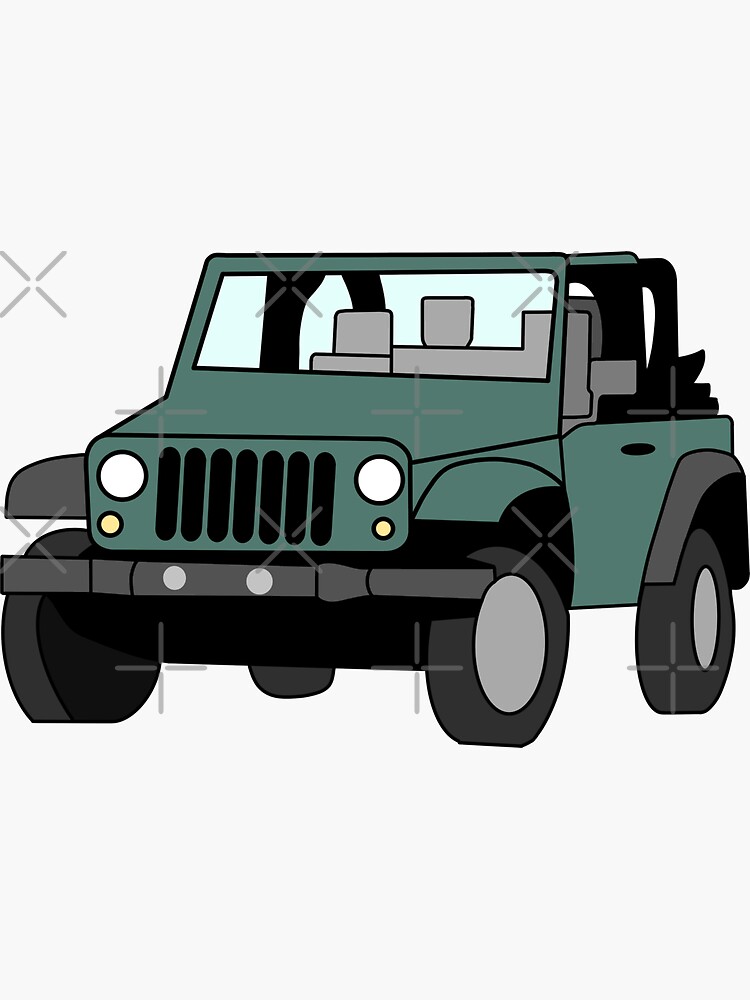 "Aesthetic Camo Green Jeep" Sticker by STAR10008 | Redbubble