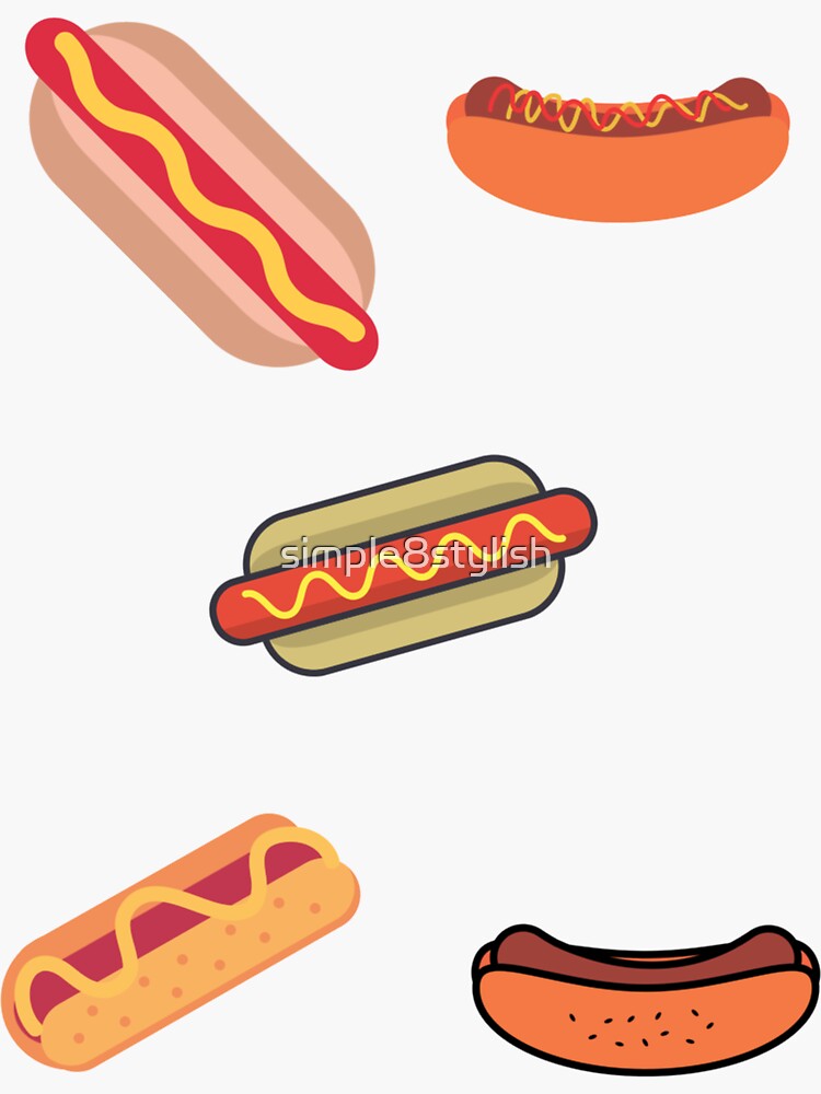 "Hot Dog Bundle" Sticker for Sale by simple8stylish | Redbubble