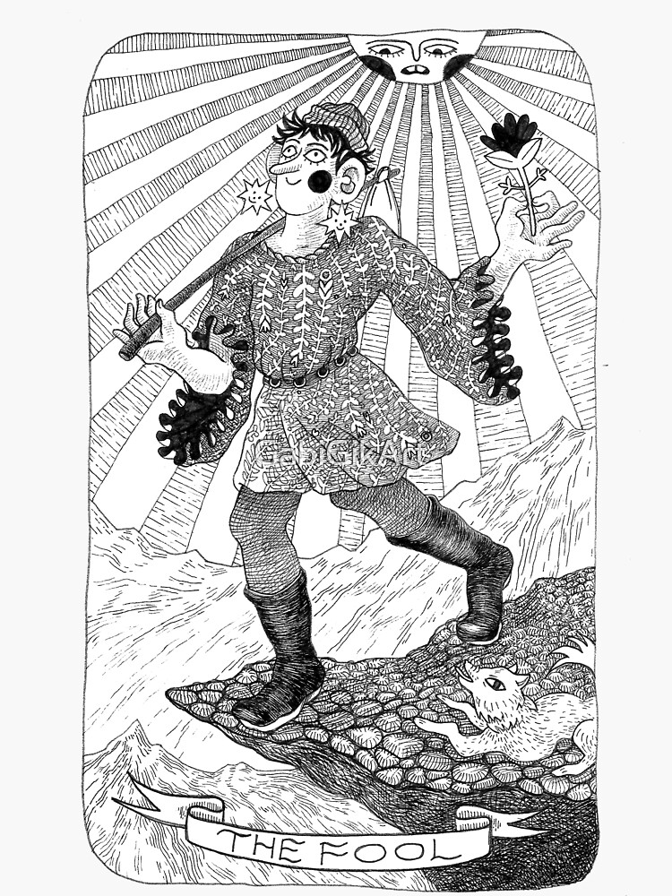 "The Fool Tarot Card" Sticker for Sale by GabiGikArt | Redbubble