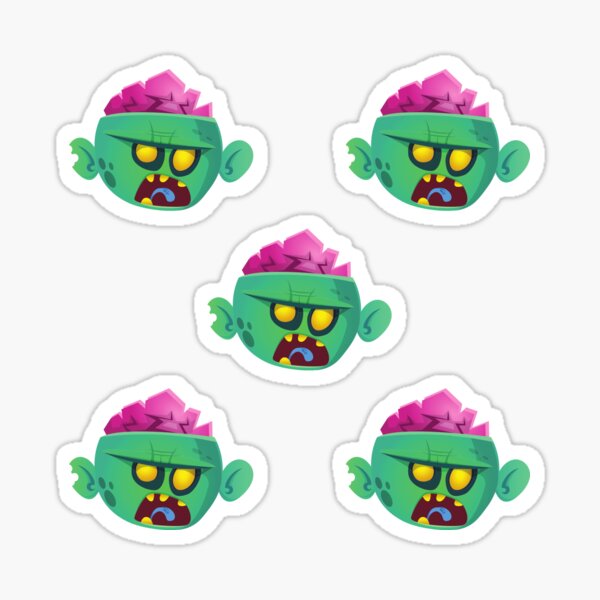 "Funny Green Zombie Boy Yelling Big Face Halloween Costume" Sticker by ...