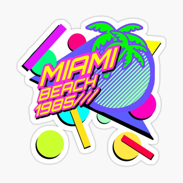 "Miami Beach 80s Retro" Sticker for Sale by Kolsab | Redbubble