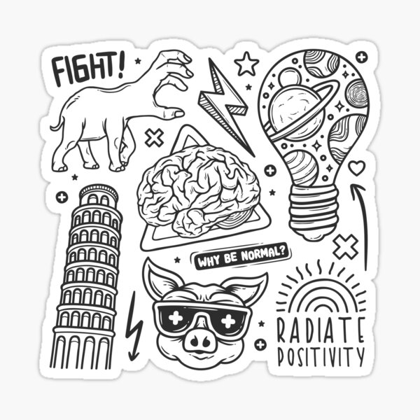 "stickers hand drawn doodle" Sticker for Sale by redaaid | Redbubble