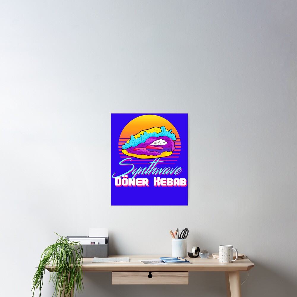 "Synthwave Cyberpunk Doner Kebab Retro" Poster by TrendAttire | Redbubble