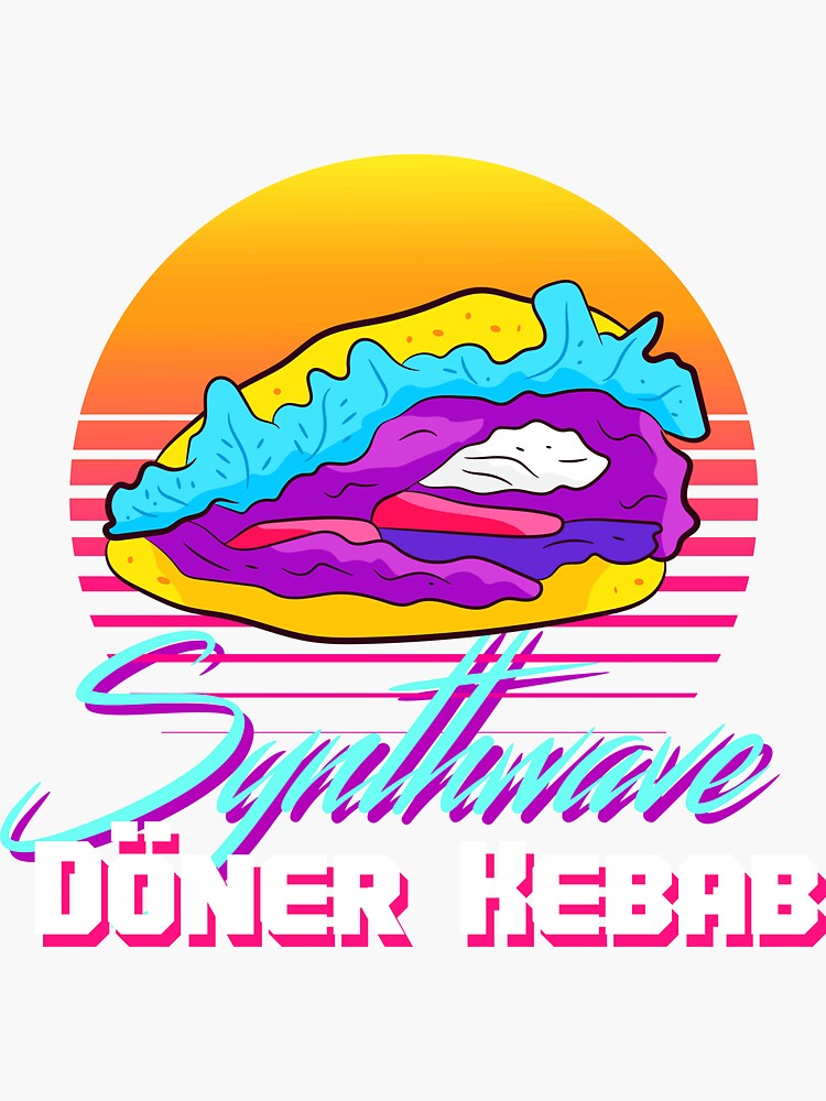 "Synthwave Cyberpunk Doner Kebab Retro" Sticker for Sale by TrendAttire ...