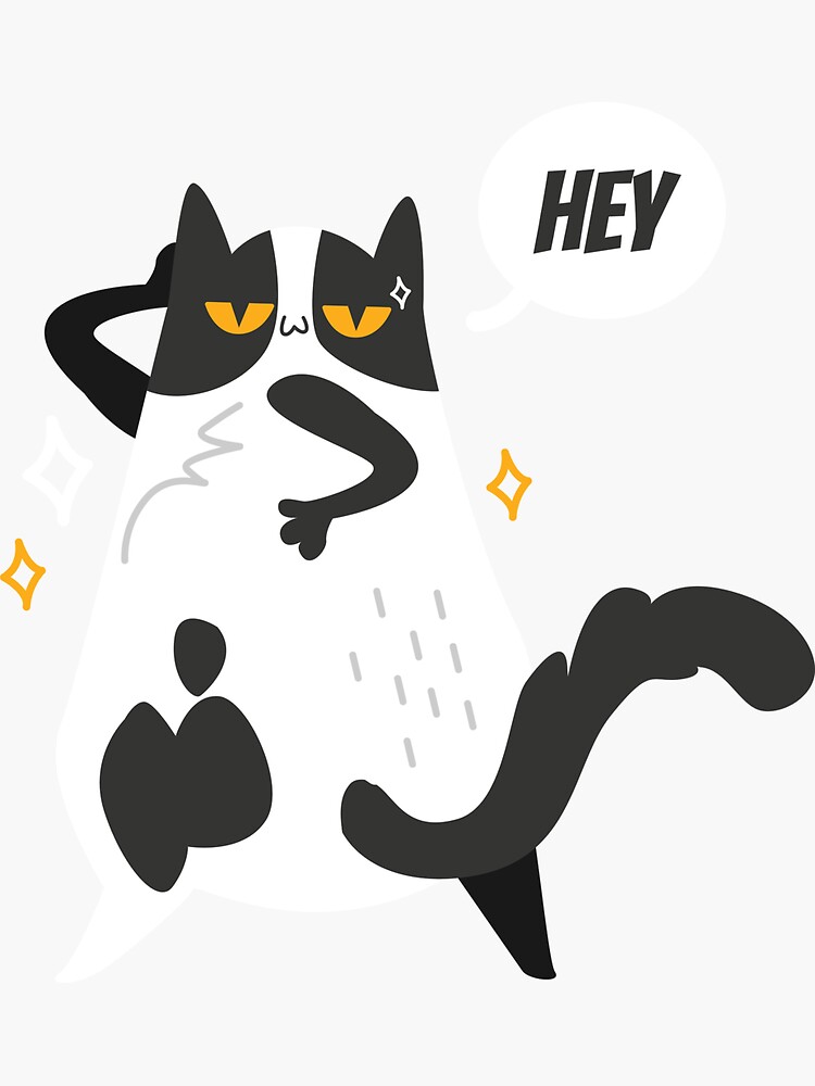 "Hey Cat Meme" Sticker for Sale by Petspot | Redbubble
