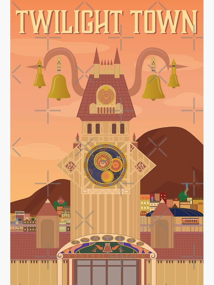 "Twilight Town travel poster" Art Board Print for Sale by emmarsheehan ...