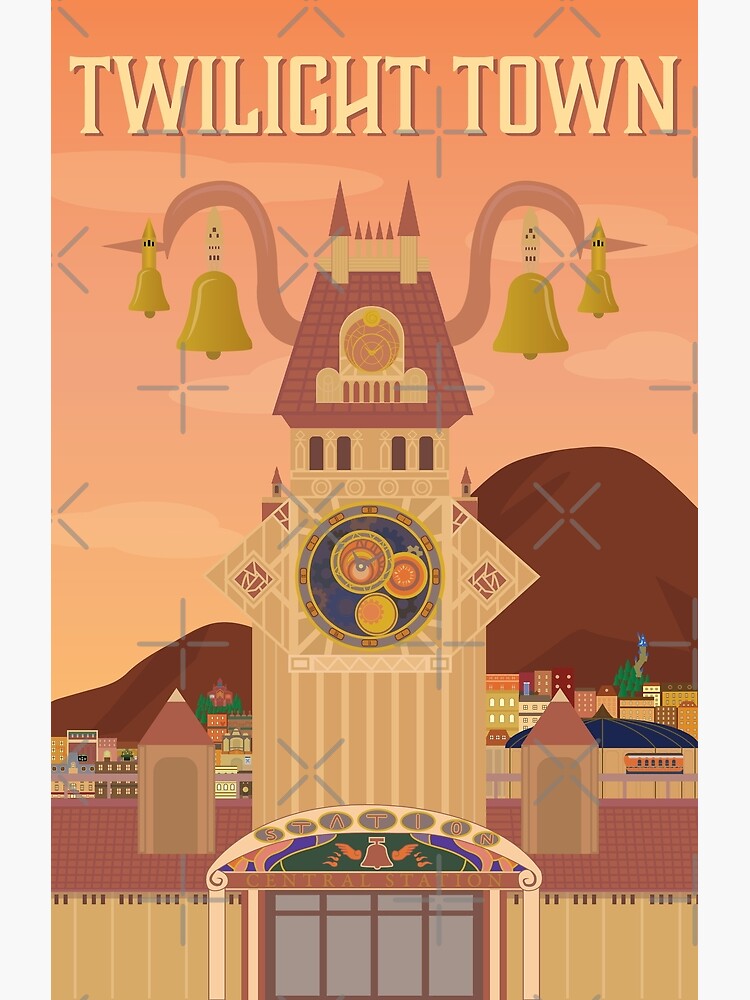 "Twilight Town travel poster" Poster for Sale by emmarsheehan | Redbubble
