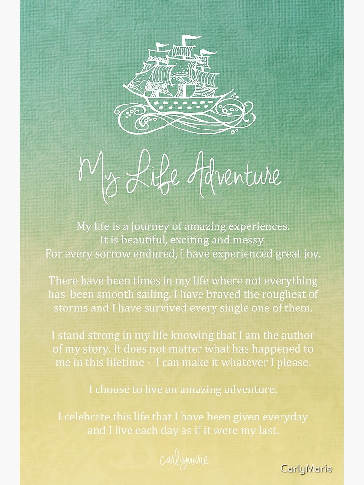 "Affirmation - My Life Adventure" Canvas Print for Sale by CarlyMarie ...