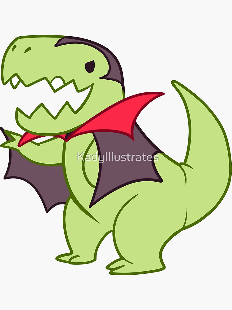 "Vampire T-Rex" Sticker by KadyIllustrates | Redbubble