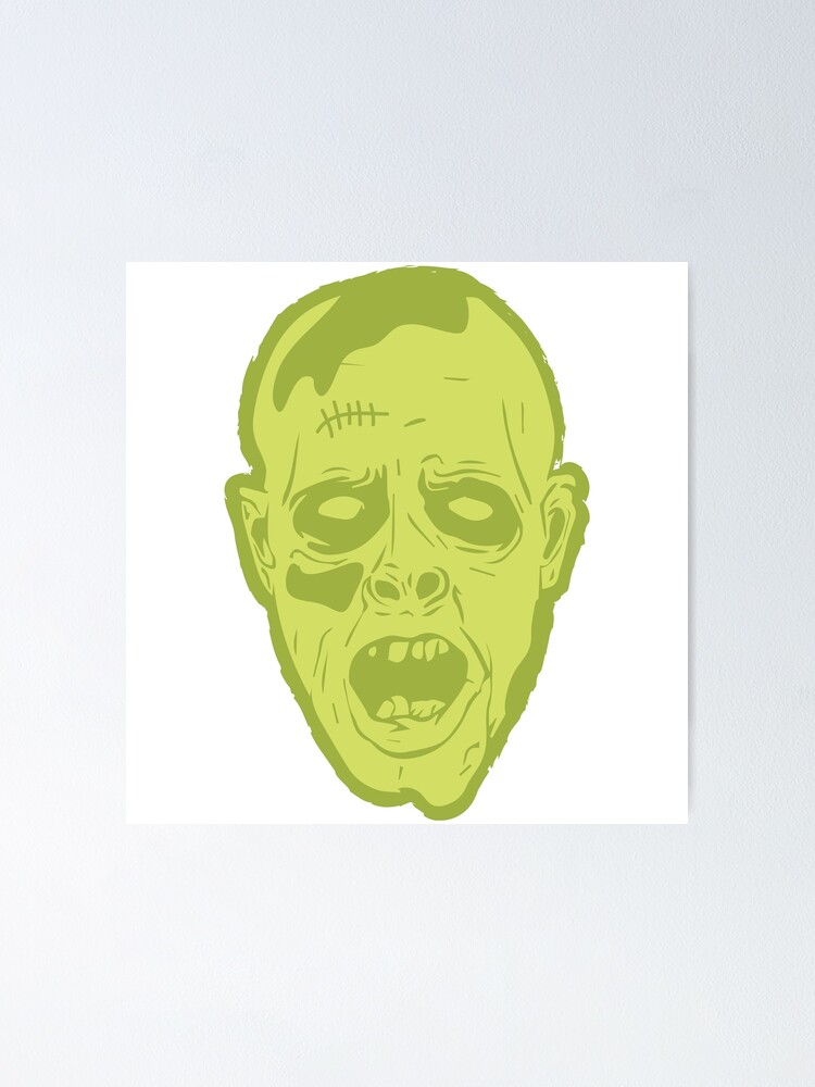 "Open Mouthed Green Rotting Corpse Zombie Man Big Face Halloween ...