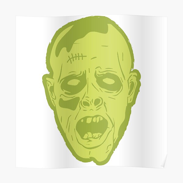 "Open Mouthed Green Rotting Corpse Zombie Man Big Face Halloween ...