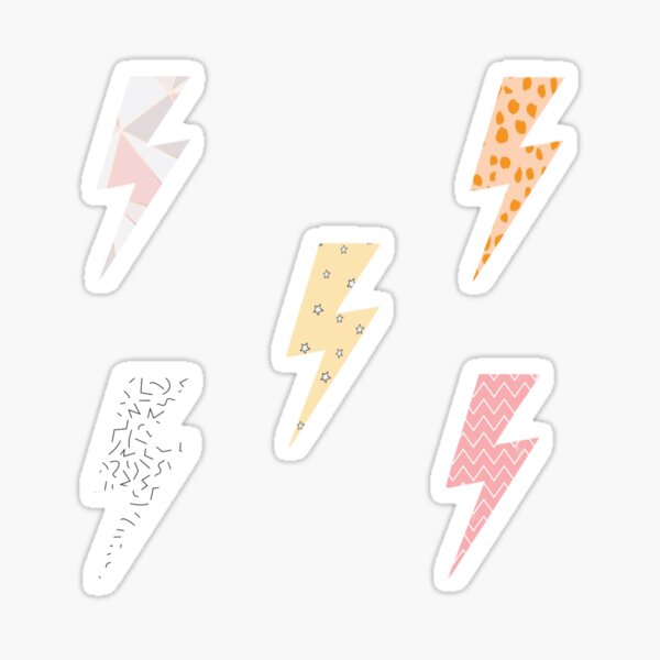 "Lightning bolts with aesthetic patterns" Sticker for Sale by Mikelazv ...