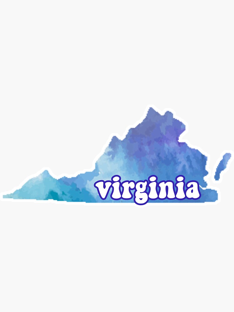 "Virginia Blue Watercolor Ombre" Sticker by BoldNFresh | Redbubble