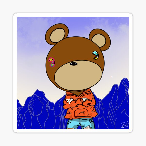 "Kanye’s drop out bear " Sticker for Sale by Heyitslilrebel | Redbubble