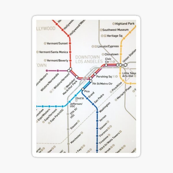 "LA Metro map" Sticker for Sale by Poptopia | Redbubble