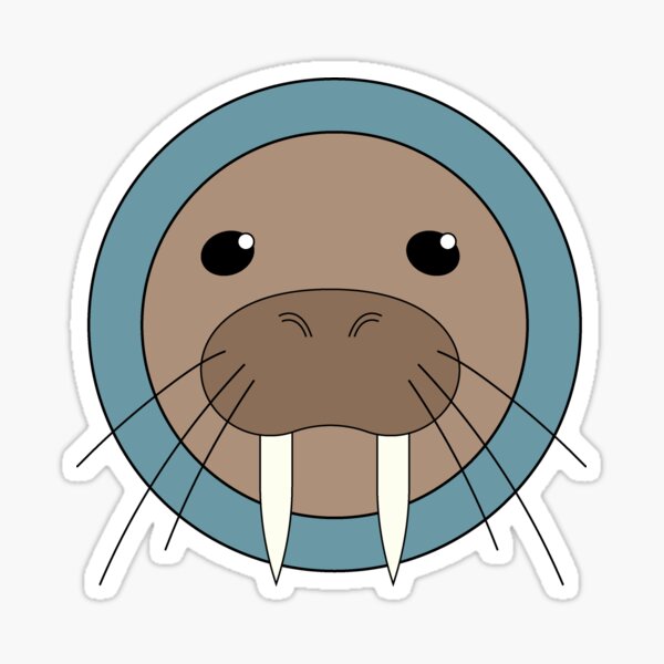 "Cartoon Walrus" Sticker by lunardandelions | Redbubble