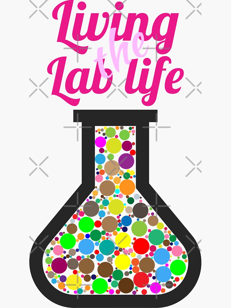 "living the lab life" Sticker for Sale by doctors-apparel | Redbubble